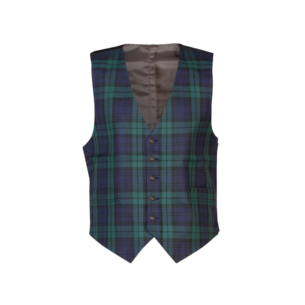 Gents Polyviscose Tartan Waistcoat - Black Watch | Scotland Kilt Co US