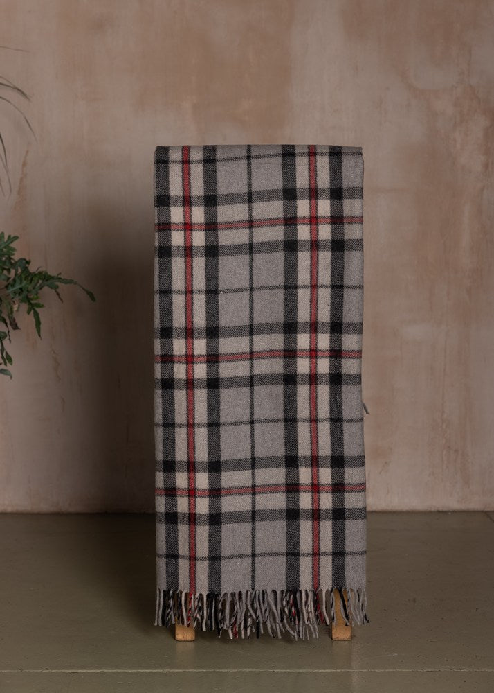 Wool Tartan Blanket - 60'' x 70'' - Thomson Grey | Scotland Kilt Co US