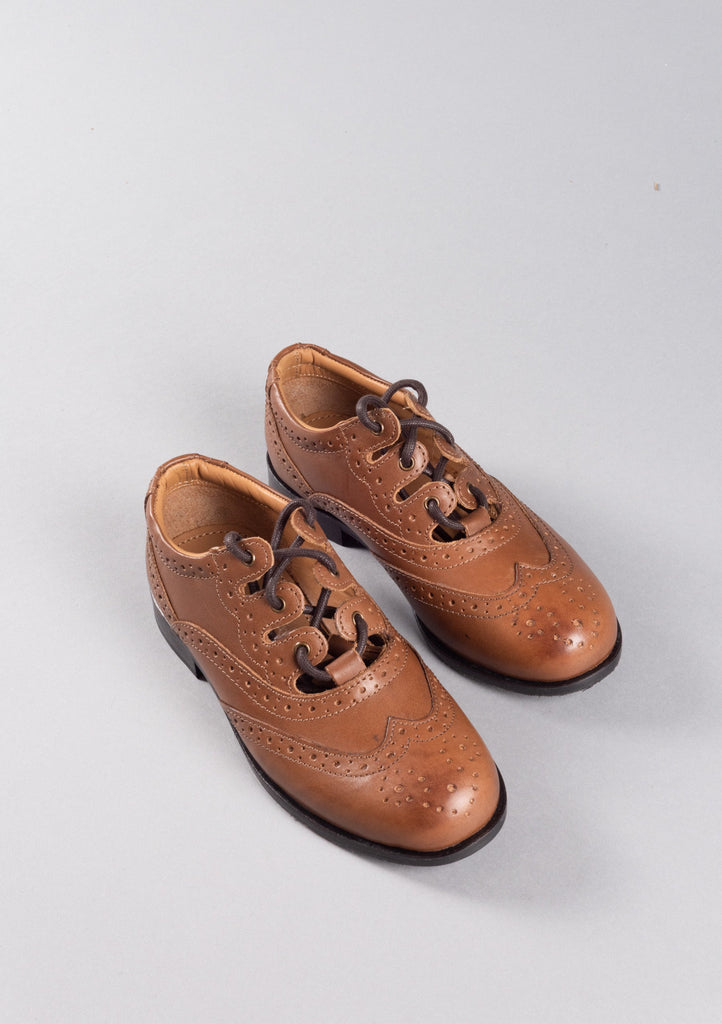 Kids Tan Leather Ghillie Brogues - CLEARANCE | Scotland Kilt Co US