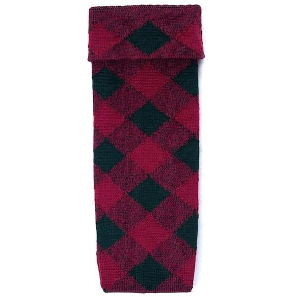 Premium Merino Wool Full Evening Diced Kilt Hose - Claret and Tartan G ...