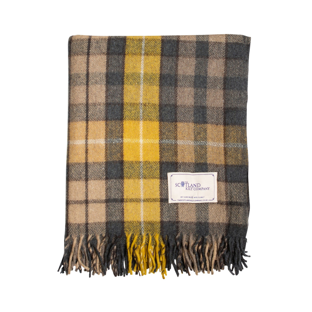Wool Tartan Blanket - 60'' x 70'' - Buchanan Natural | Scotland Kilt Co US