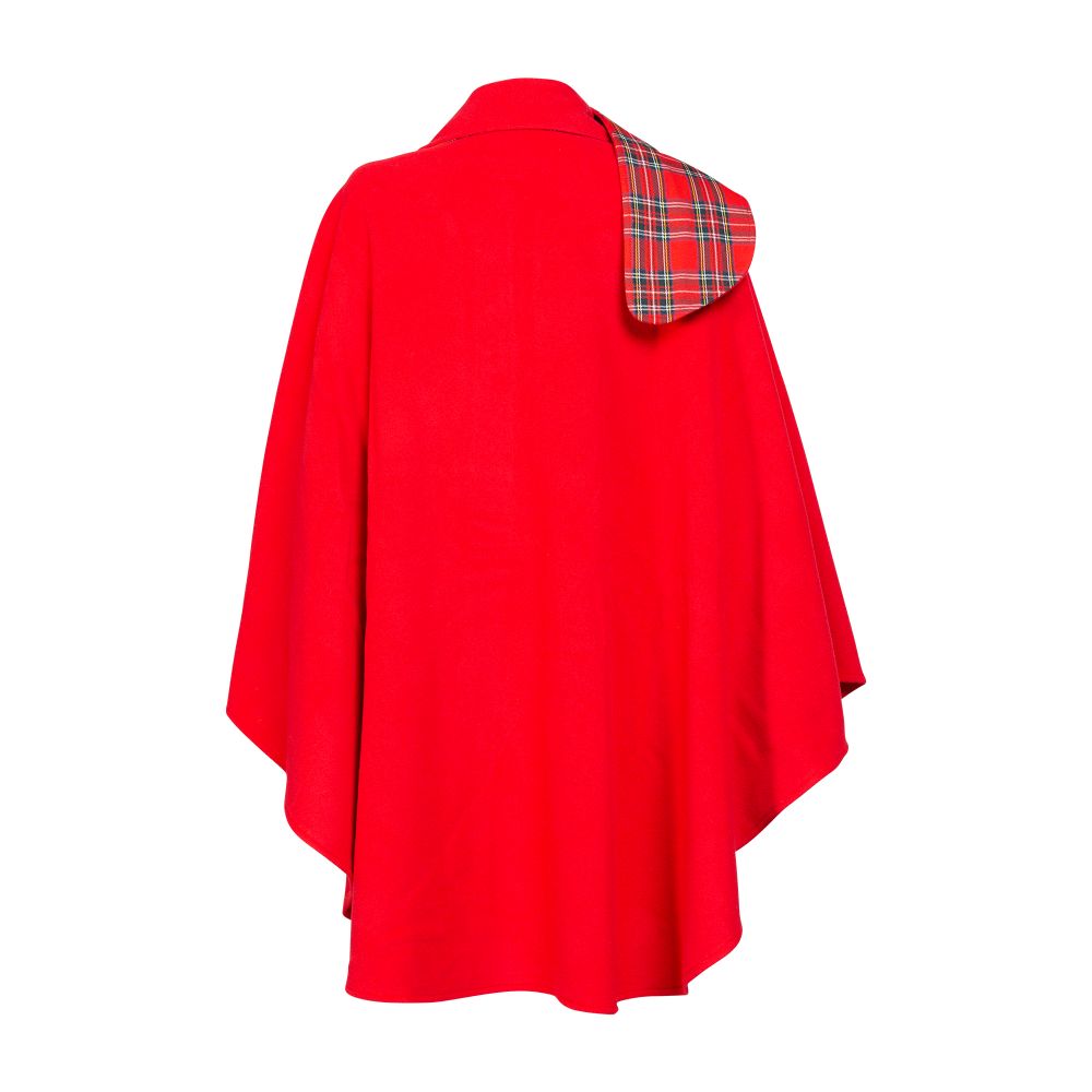 Women's 3 Button Cashmere Scarf Cape - Red with Royal Stewart Trim ...