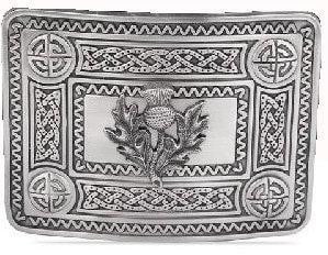 Thistle Celtic Knot Belt Buckle - Antique Finish | Scotland Kilt Co US