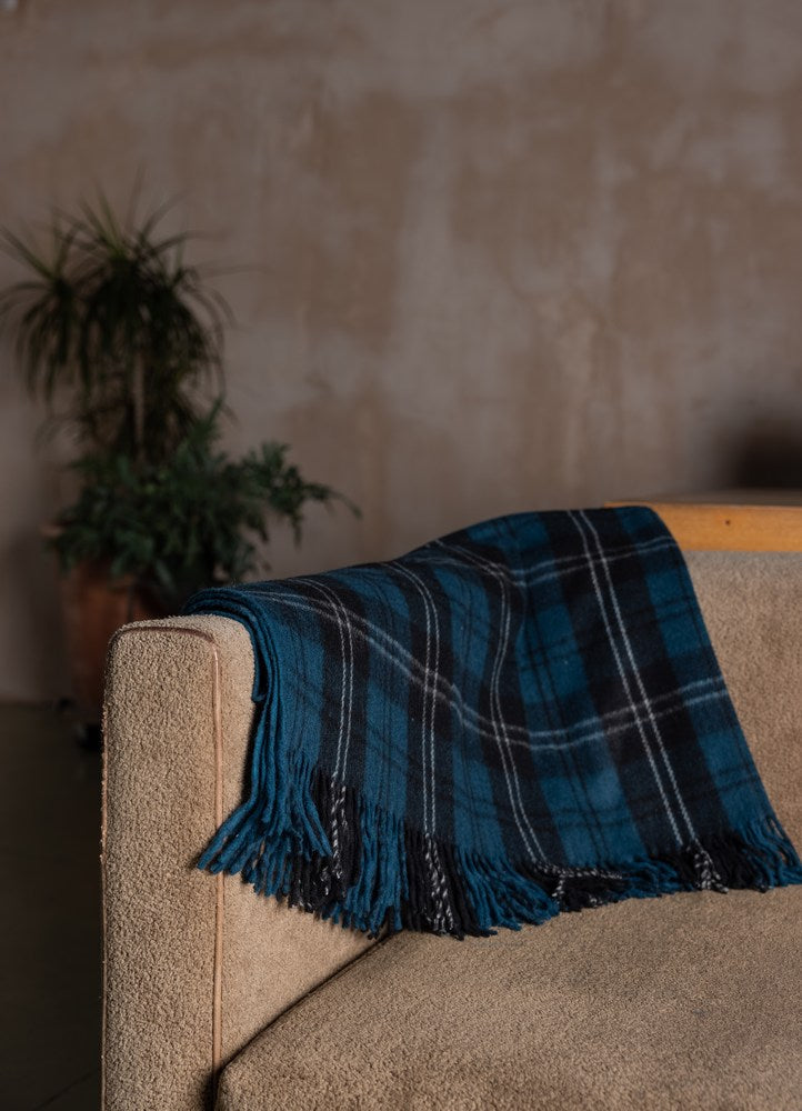 Wool Tartan Blanket - 60'' x 70'' - Ramsay Blue | Scotland Kilt Co US
